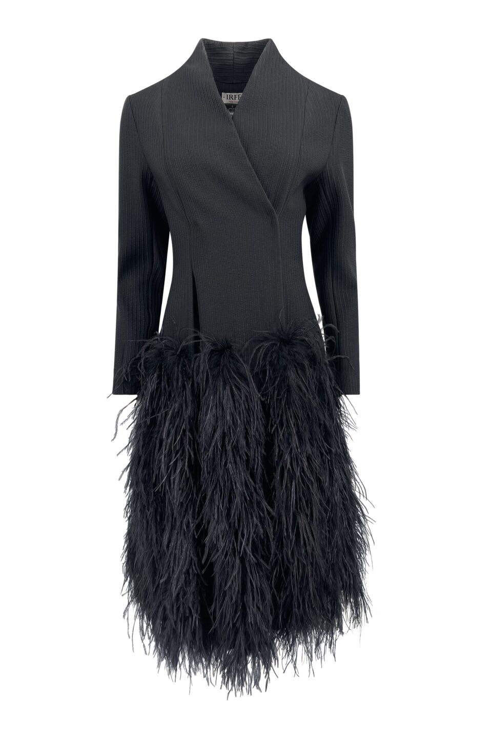 IRFE Black Ostrich Feathers Coat - IRFE